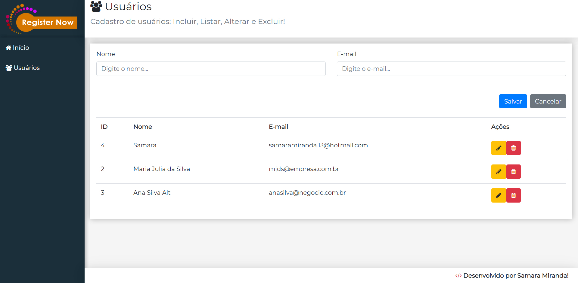 GitHub - samaramiranda/CRUD-cadastro-de-usuarios: 👨‍💻 CRUD de um cadastro de usuários utilizando ...