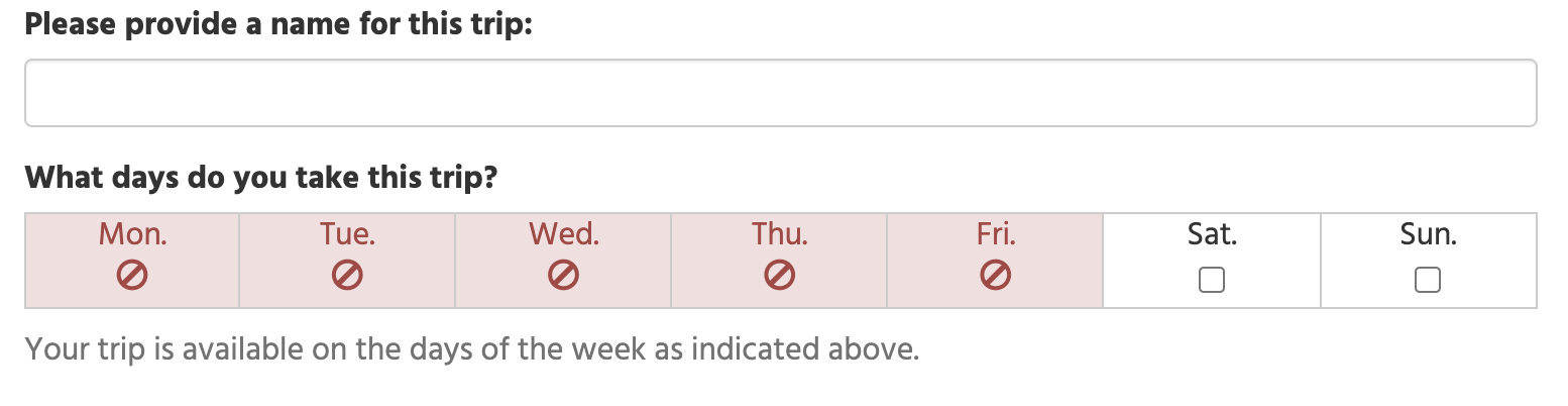 Monitor Trip: Saving weekend trip causes weekend days of the week to be unchecked · Issue #372 ...