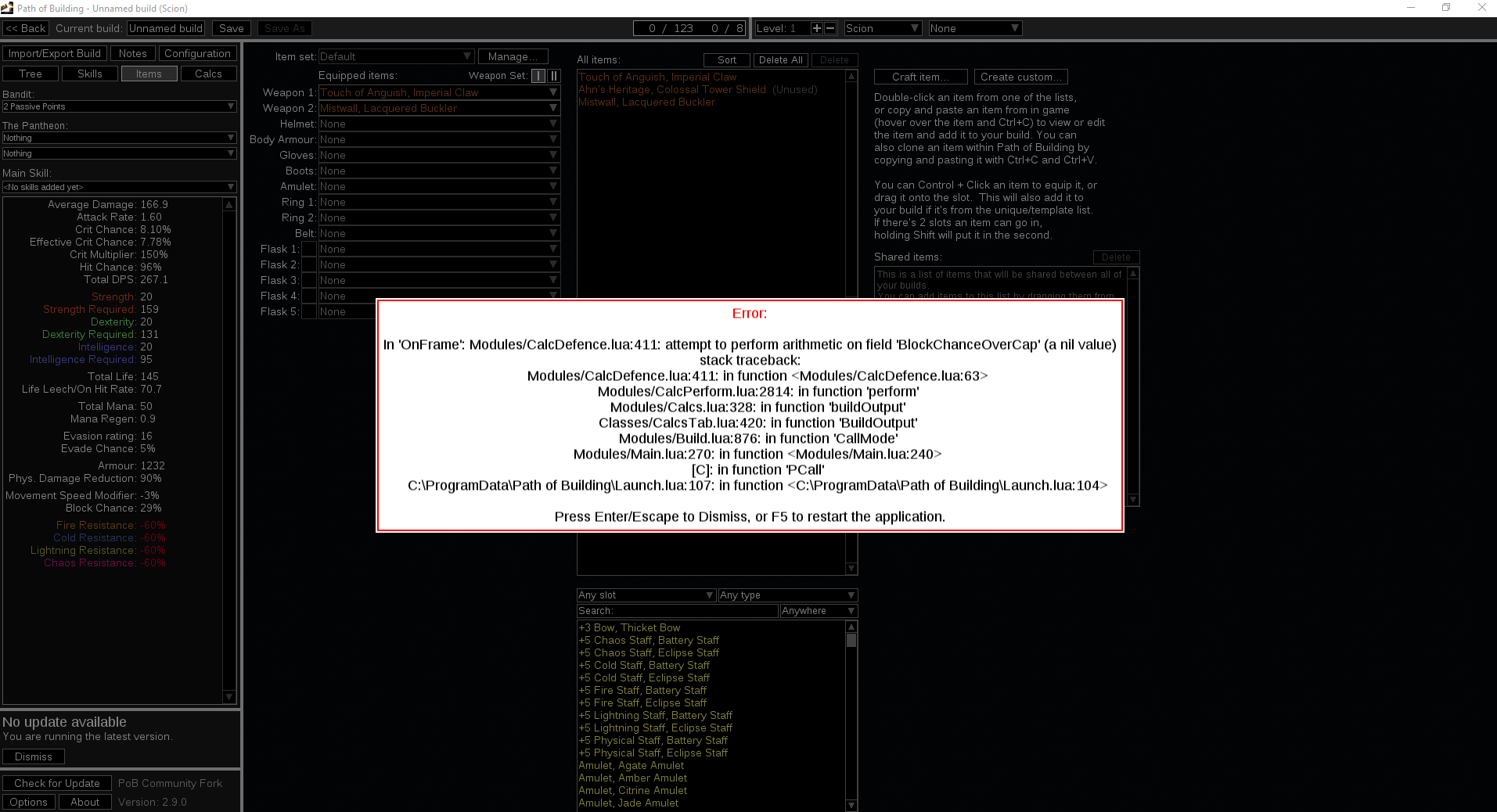 Adding Mistwall to the build causes Error · Issue #3356 · PathOfBuildingCommunity/PathOfBuilding ...