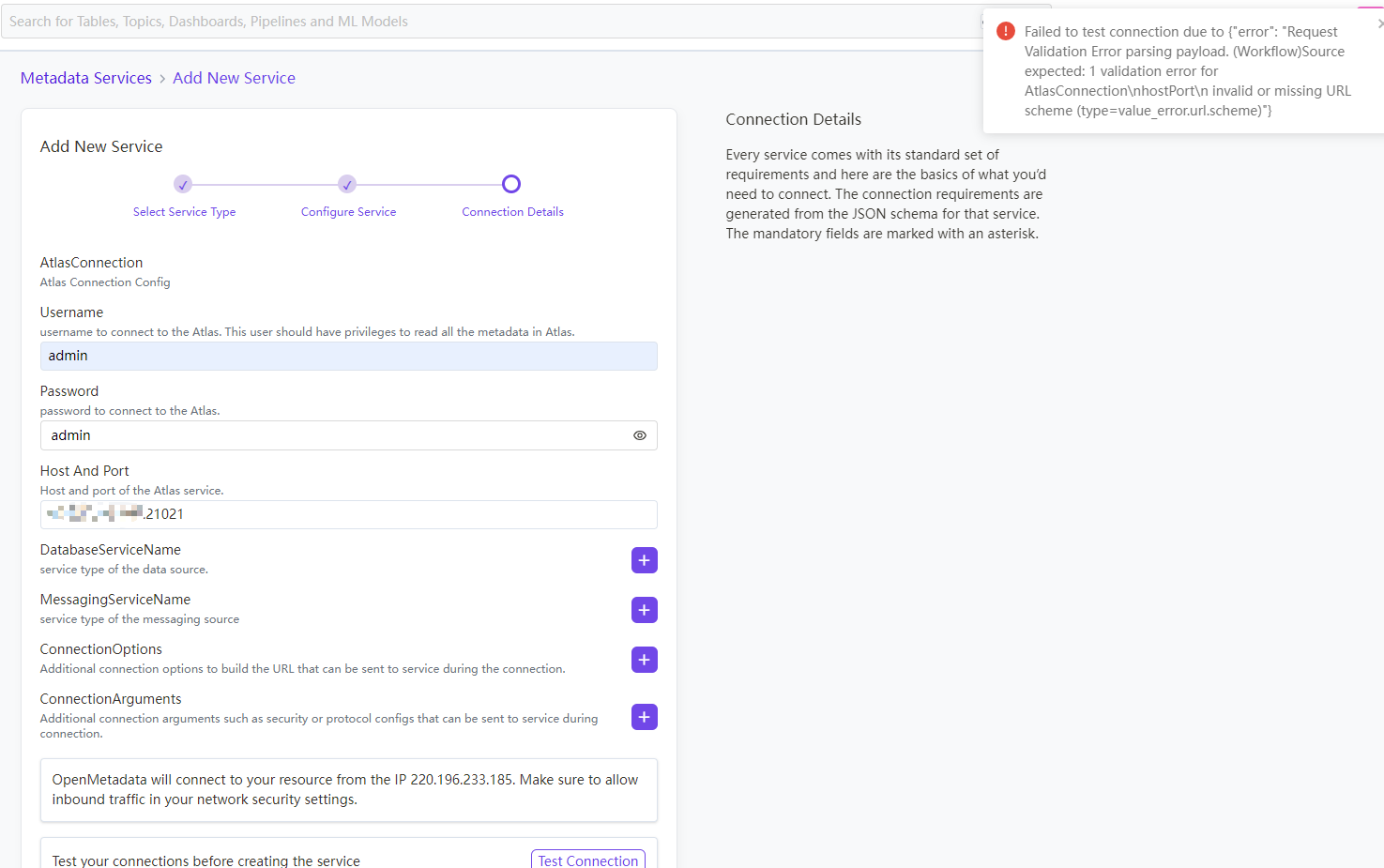 Cant Add Atlas Service · Issue 9754 · Open Metadataopenmetadata · Github 