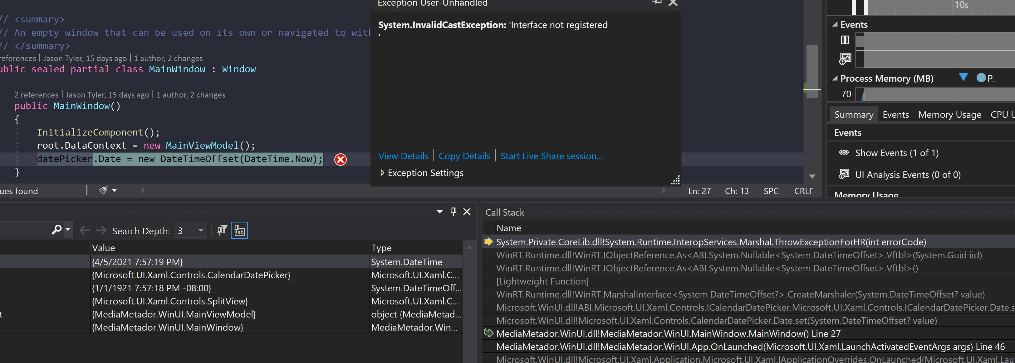 CalendarDatePicker throws InvalidCastException when setting Value property · Issue #4750 ...