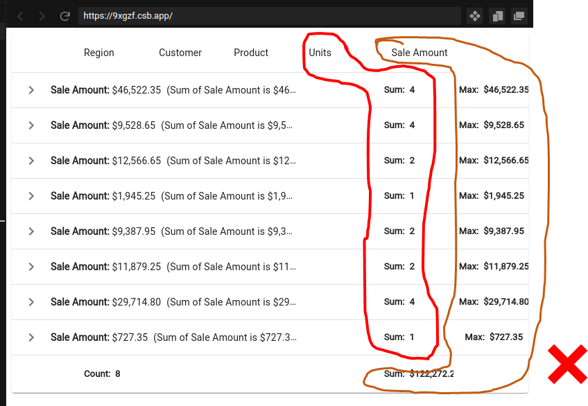 Summary row alignment issues with grouping and detail plugins. · Issue #3158 · DevExpress ...