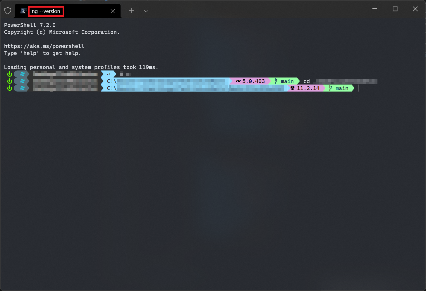 Using Angular Block and Setting "console_title" to "false" changes Window Title to "ng --version ...