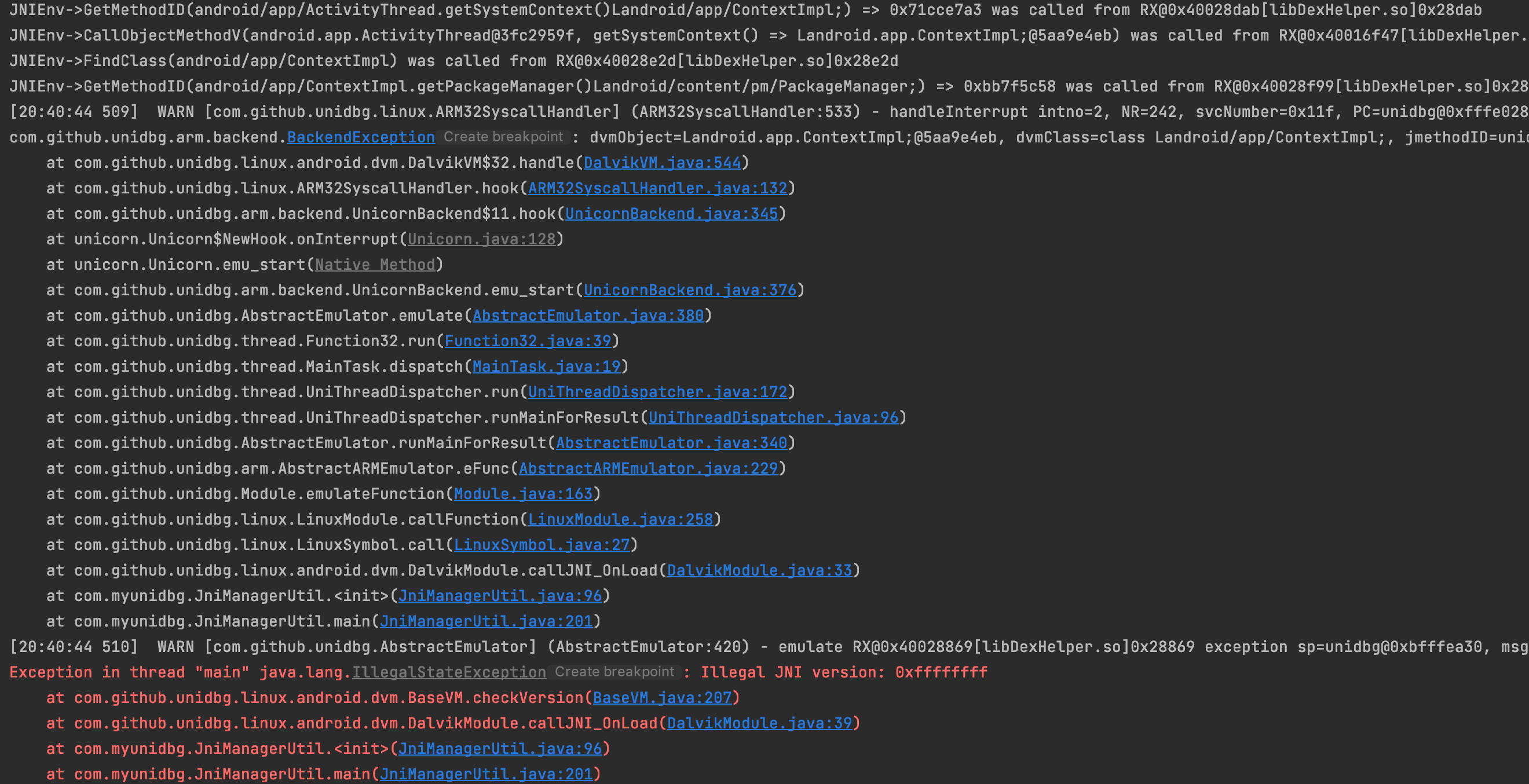 关于ContextImpl JNIEnv->GetMethodID 异常报错问题 · Issue #444 · zhkl0228/unidbg · GitHub