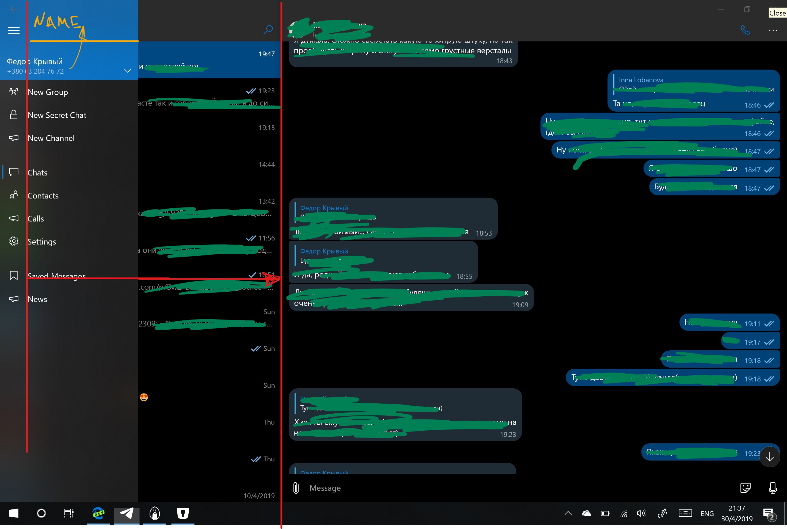 Make the panel under hamburger menu the same width as chat list · Issue #1090 · UnigramDev ...