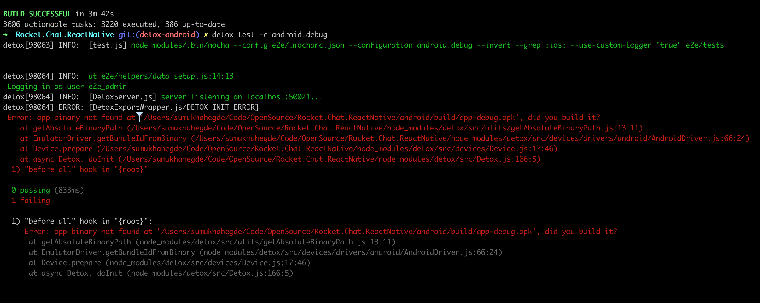 app binary not found at / /android/build/app-debug.apk · Issue #2708 · wix/Detox · GitHub