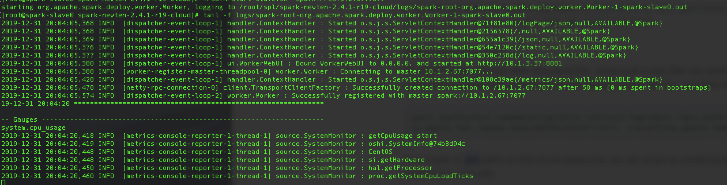 Spark metrics thread is stuck getSystemCpuLoadBetweenTicks in centos virtual machine · Issue ...