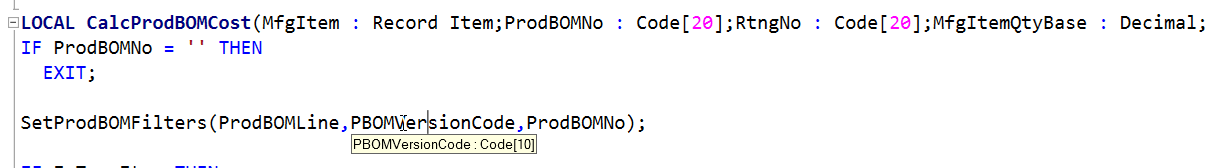 Different Variable size in Codeunit 5812 Calculate Standard Cost · Issue #5167 · microsoft ...