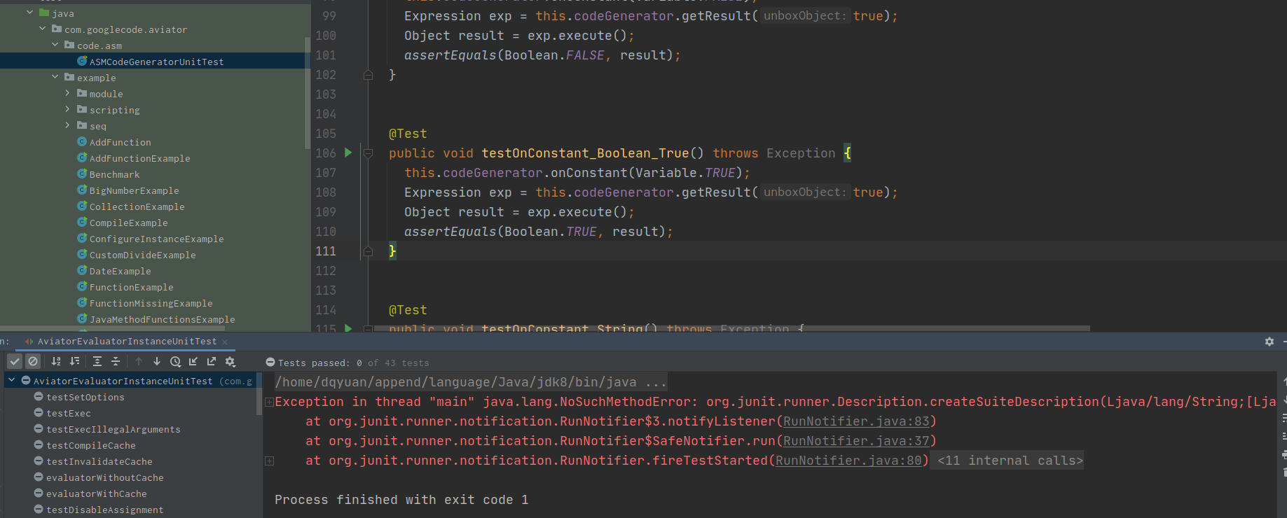 junit 版本太低，无法在 intellij 中单独运行测试用例 · Issue #353 · killme2008/aviatorscript · GitHub