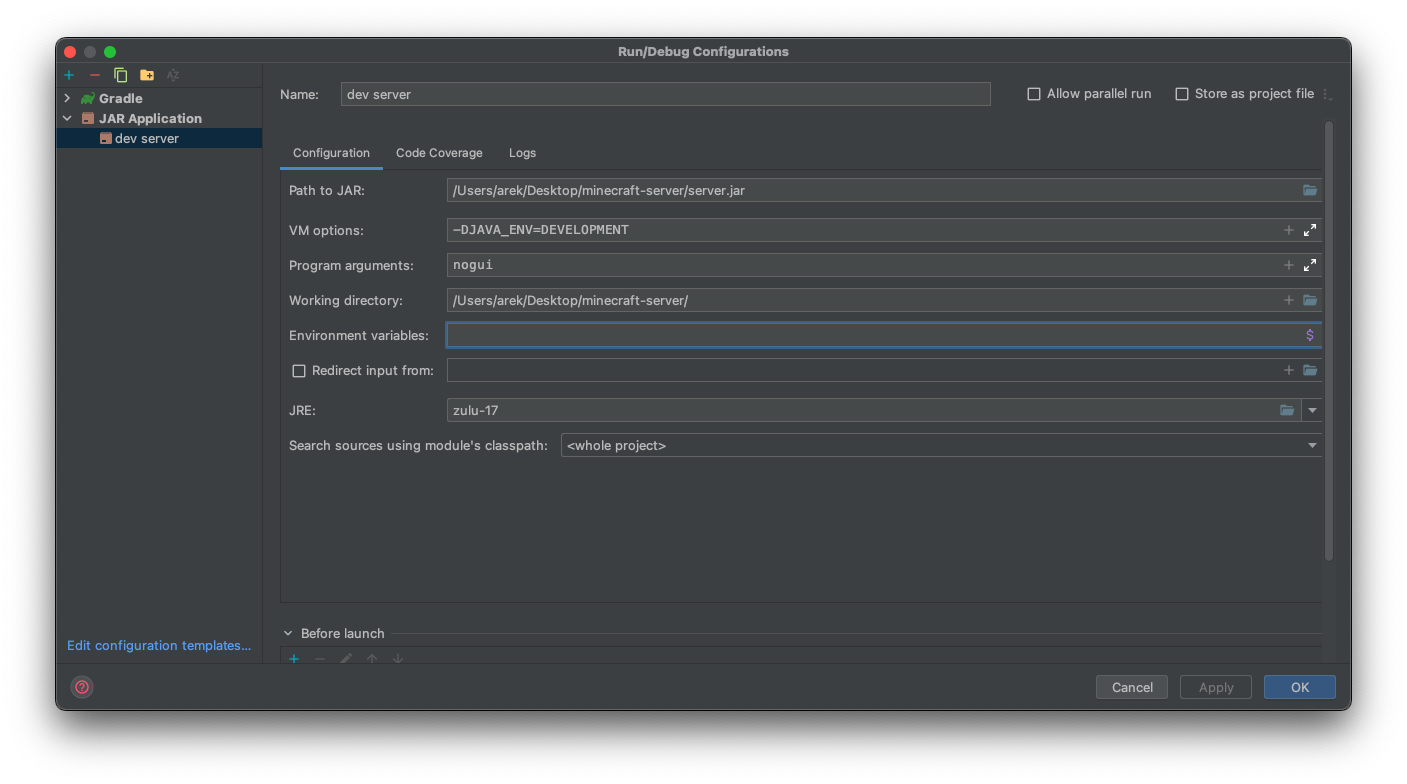 [Bug]: Missing "Environment variables" field in "JAR Application" run/debug configuration ...