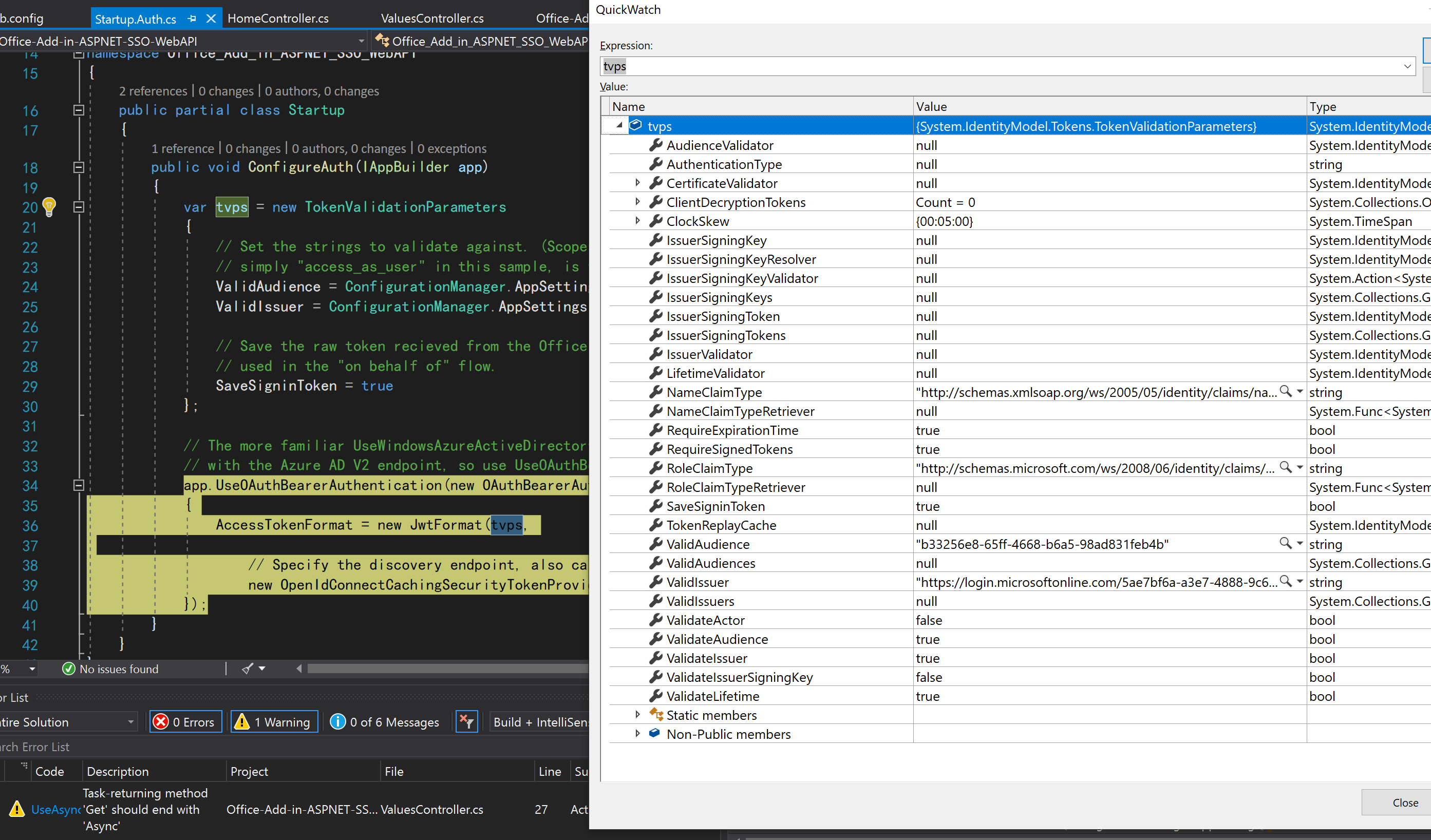 Call Apivalues And Recive Error Code 401 · Issue 32 · Officedevoffice Add In Aspnet Sso · Github