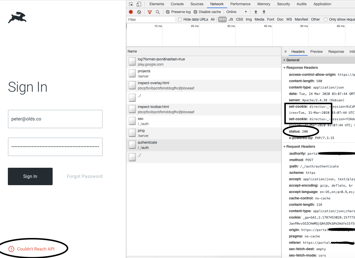 All logins are failing with "Couldn't Reach API" · Issue #1821 · directus/v8-archive · GitHub