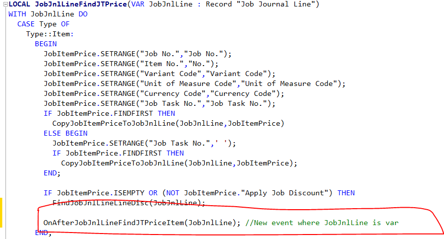 [event request] new event requests in JobJnlLineFindJTPrice function in Codeunit 7000 · Issue ...