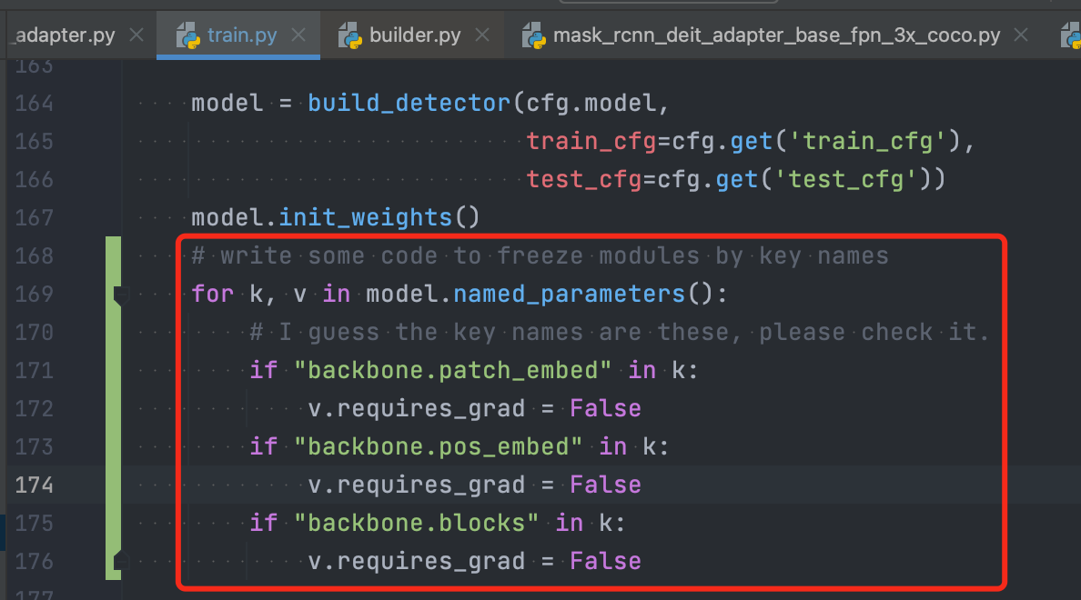 How to freeze ViT backbone during training? · Issue #136 · czczup/ViT-Adapter · GitHub