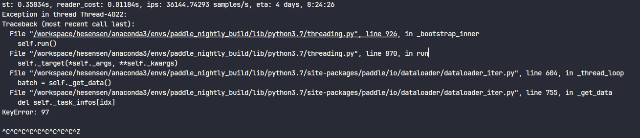 Dataloader 训练报错问题 · Issue #54546 · PaddlePaddle/Paddle · GitHub