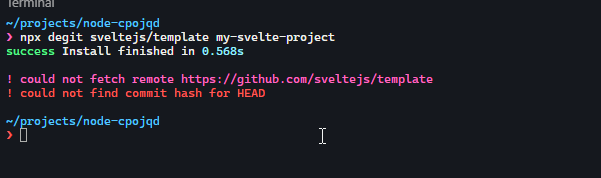 Can not use npx degit to create a svelte project · Issue #298 · stackblitz/webcontainer-core ...