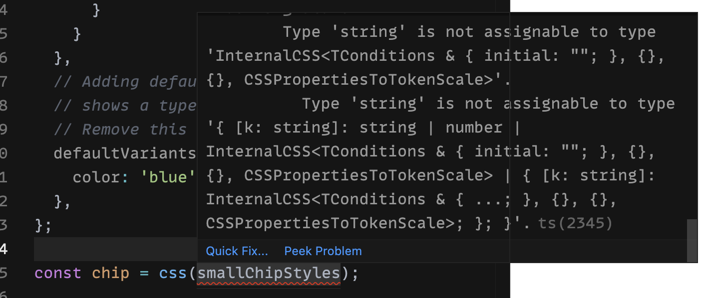 TypeError when passing a style object with default variants or of type CSS · Issue #405 ...