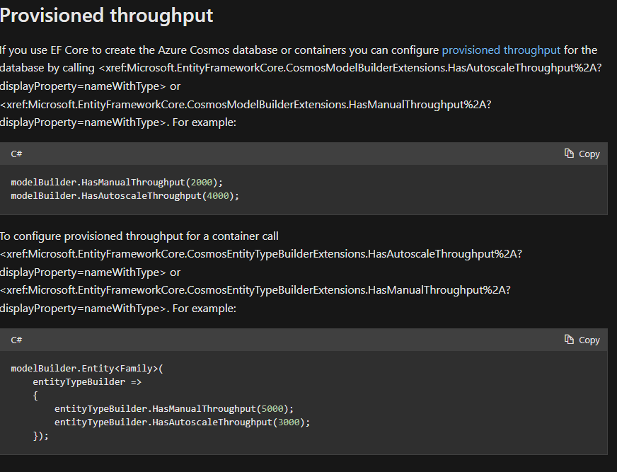 Broken Xref Links In Cosmos Provider Docs · Issue 3693 · Dotnet Entityframework Docs · Github