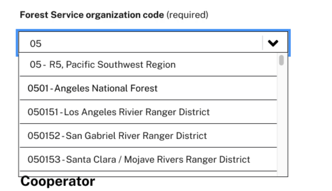 As a proposal creator, I want to be able to search for my org code and ...