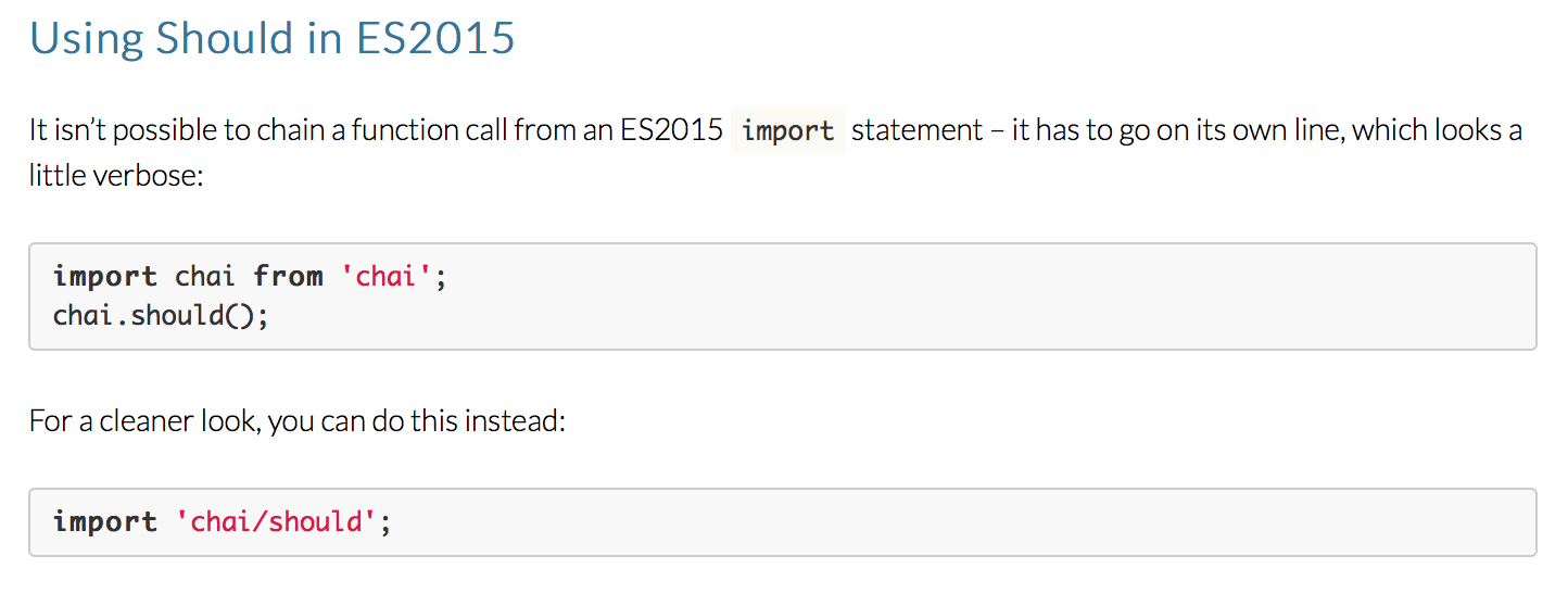 import 'chai/should' does not work · Issue #1139 · chaijs/chai · GitHub