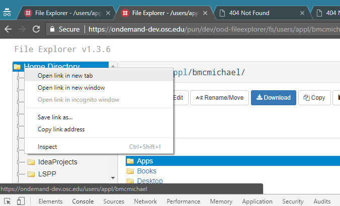 FileExplorer: Incorrect link in tree root · Issue #264 · OSC/ondemand · GitHub