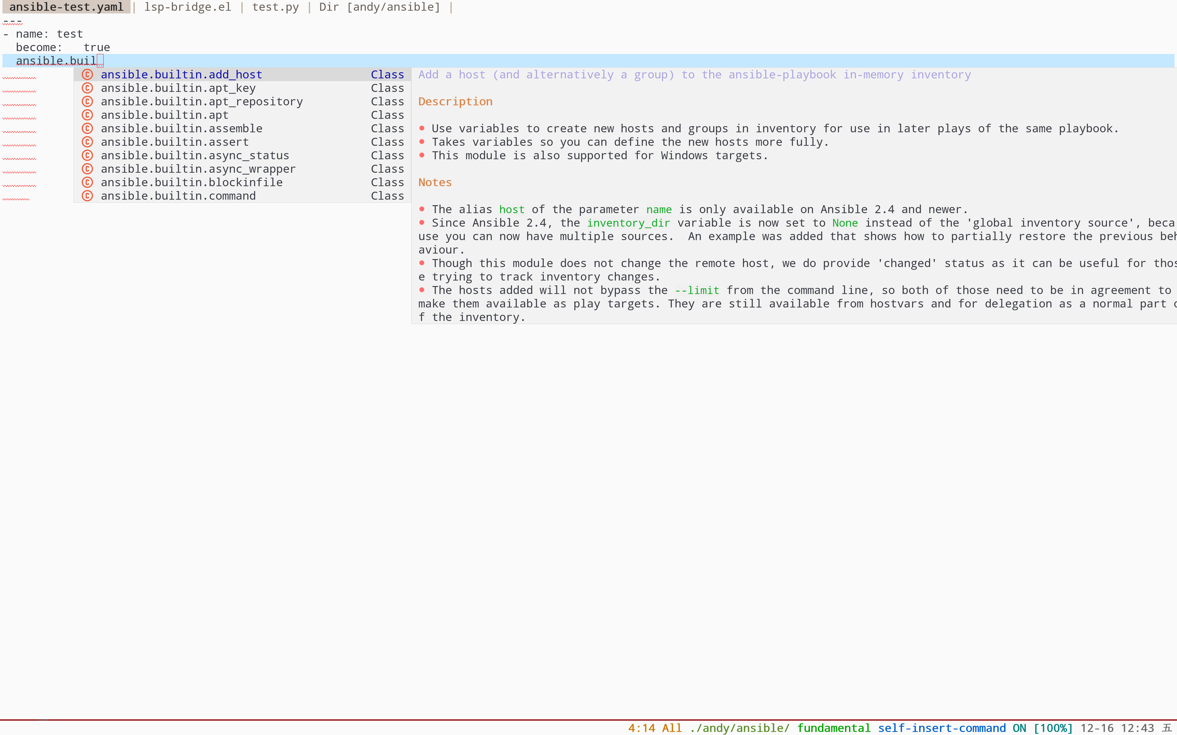 Ansible support · Issue #471 · manateelazycat/lsp-bridge · GitHub