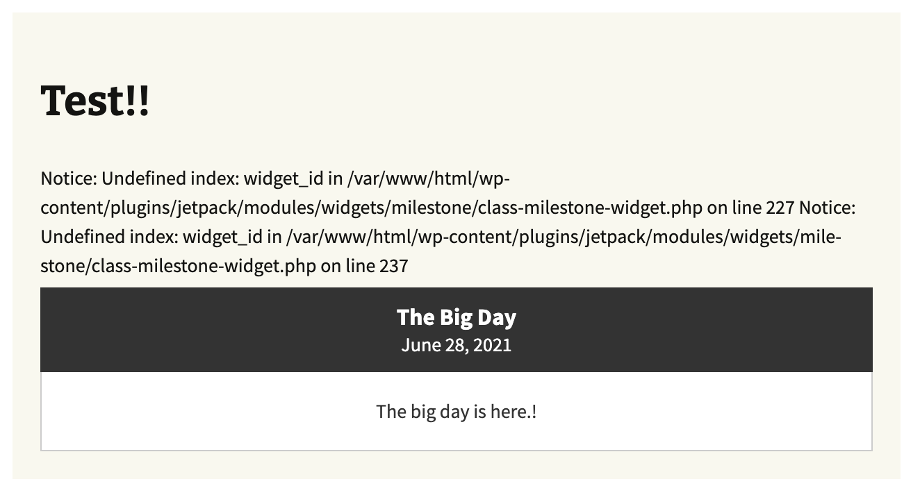 PHP Notice error in milestone widget · Issue #33056 · WordPress/gutenberg · GitHub