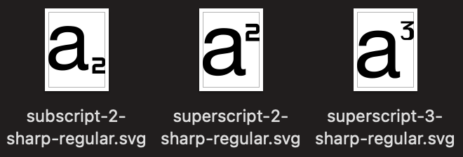 Icon request: fa-subscript-2, fa-superscript-2, fa-superscript-3 ...