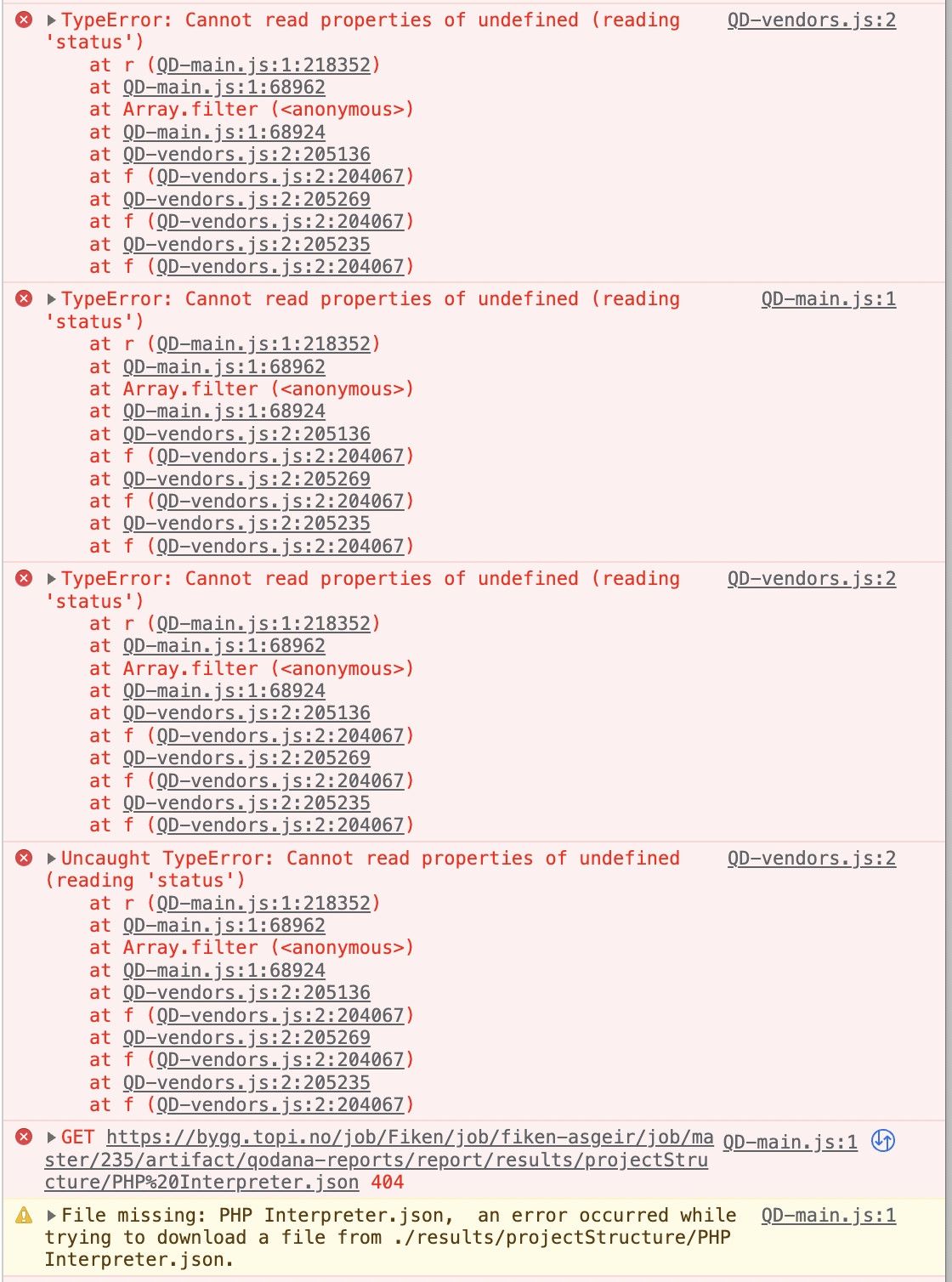 Jenkins and `--save-report`, seems to be missing some files ...