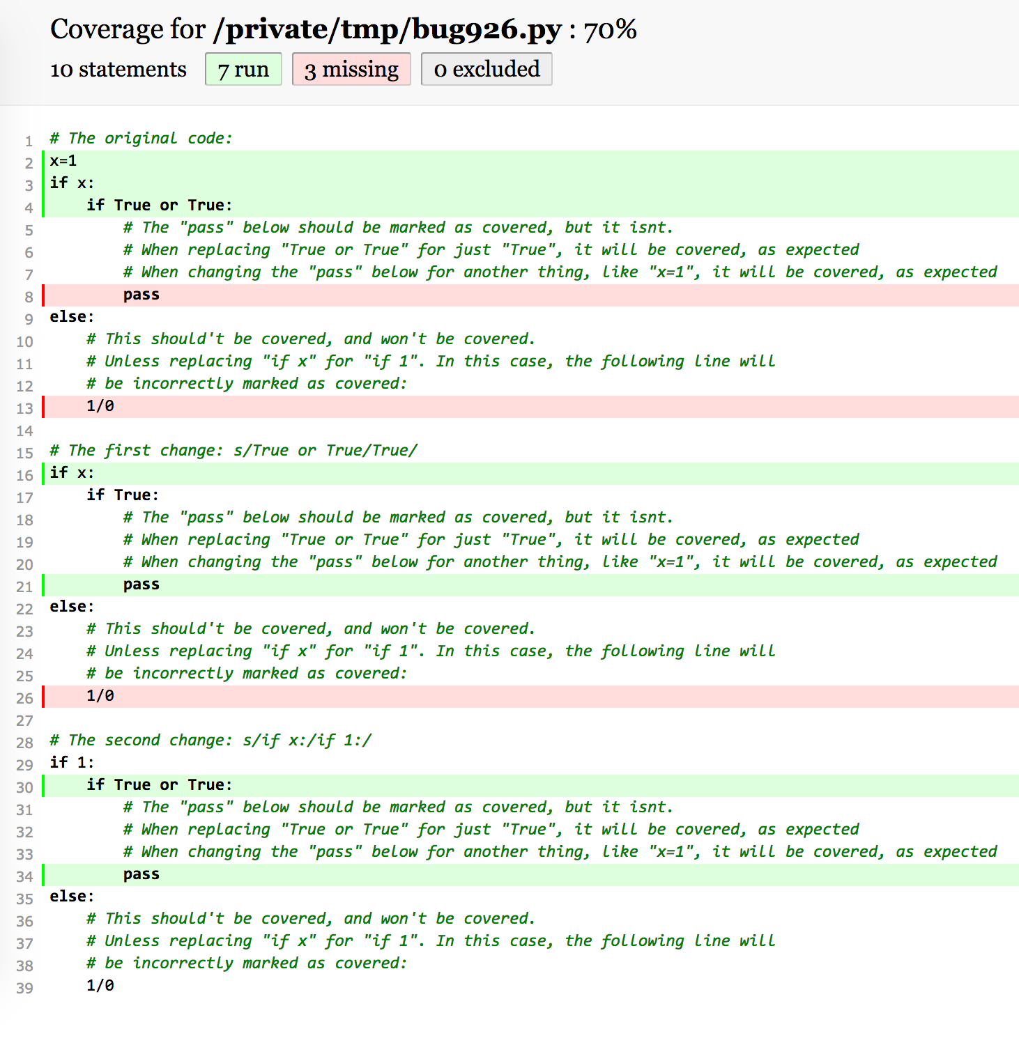 Incorrect lines marked as covered · Issue #926 · nedbat/coveragepy · GitHub