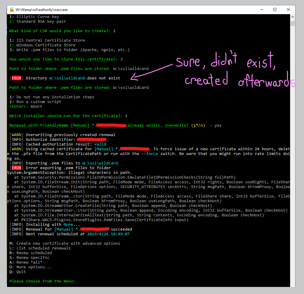 Error Exporting Pem Files To Folder Illegal Characters In Path · Issue 1052 · Win Acmewin