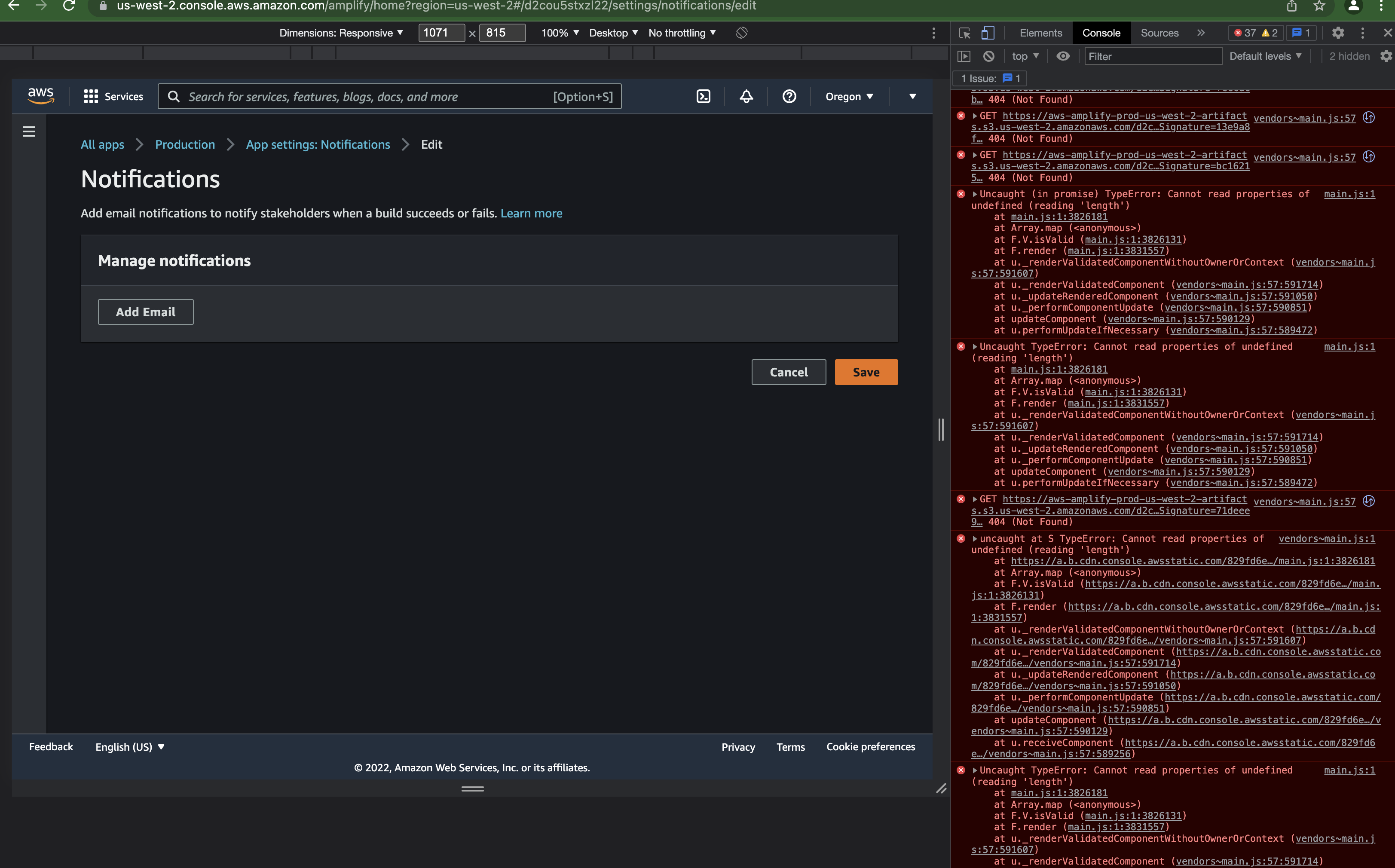 Cannot add or remove email notifications · Issue #2611 · aws-amplify ...