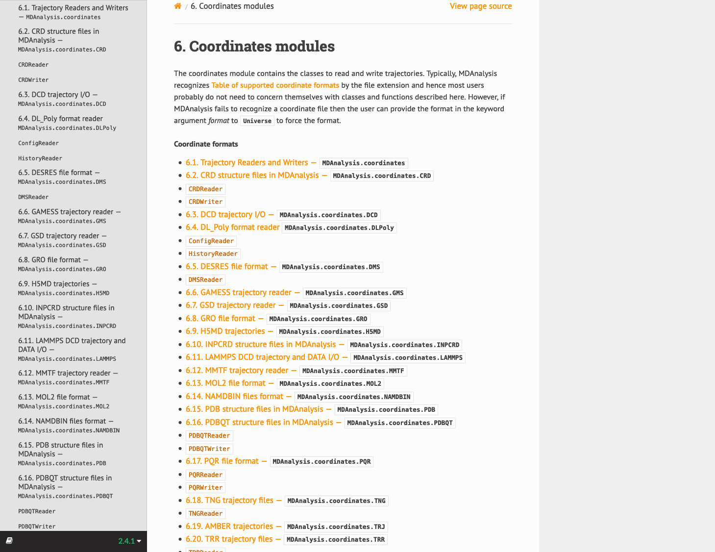 incorrect subheadings in docs overview pages · Issue #3998 · MDAnalysis/mdanalysis · GitHub