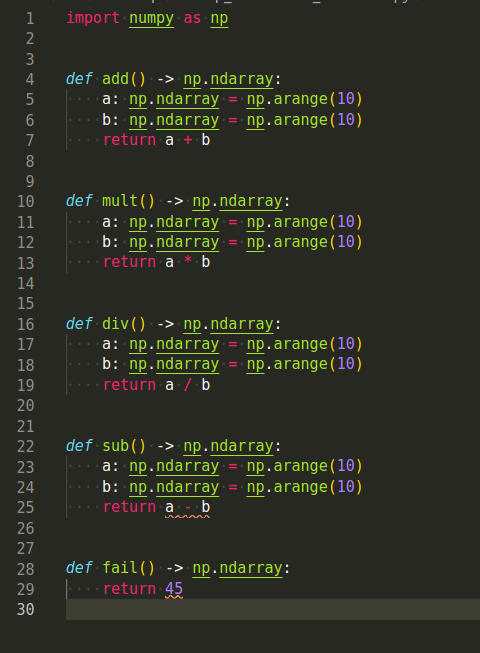 subtraction of numpy.ndarrays results in incorrect NoReturn type · Issue #1619 · microsoft ...