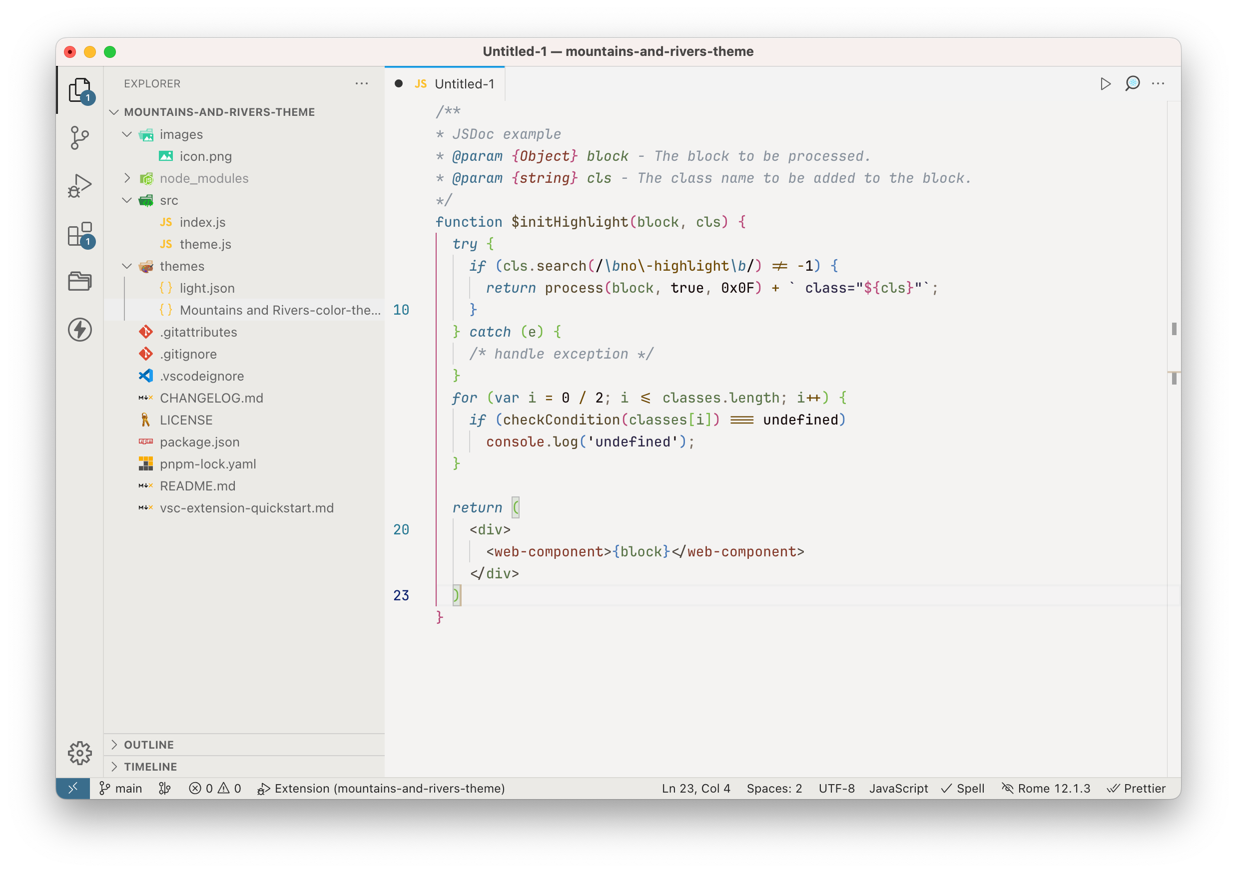 GitHub - yshwaker/mountains-and-rivers-theme: a LIGHT color theme for VSCode that is not dazzling