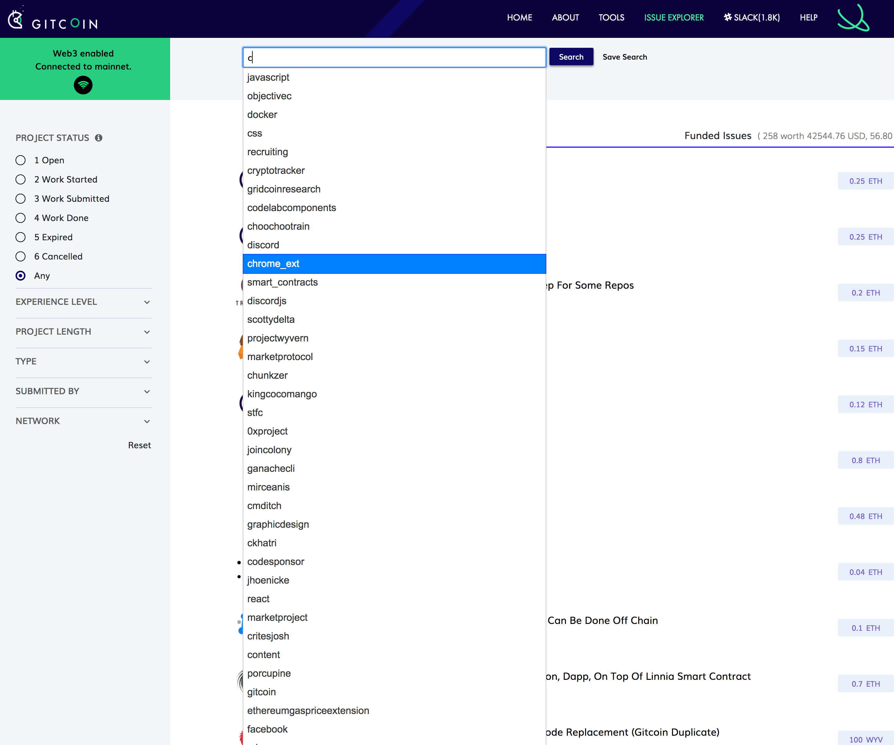 Functioning Search Field · Issue #412 · gitcoinco/web · GitHub