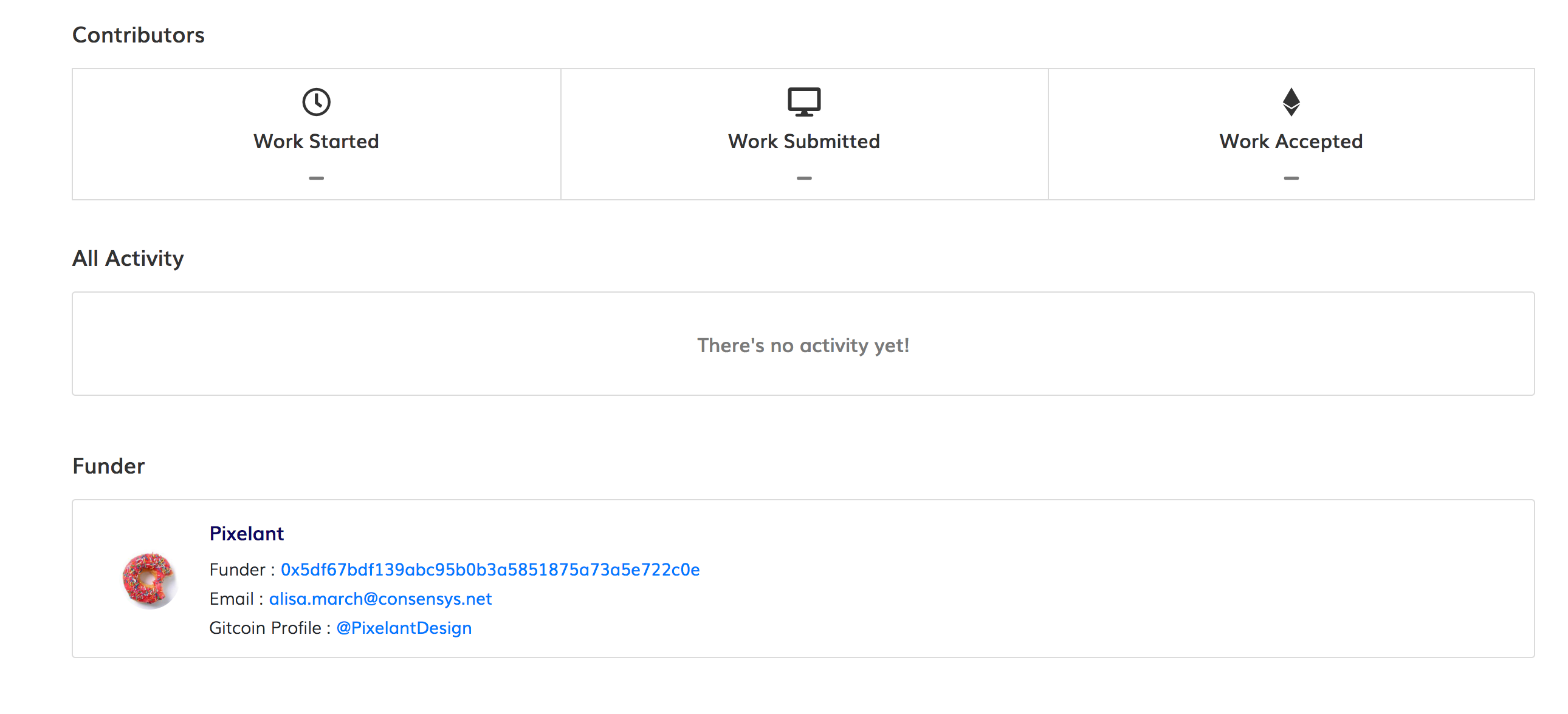 BUG Personal Information Display on Unselected Option · Issue #1387 · gitcoinco/web · GitHub