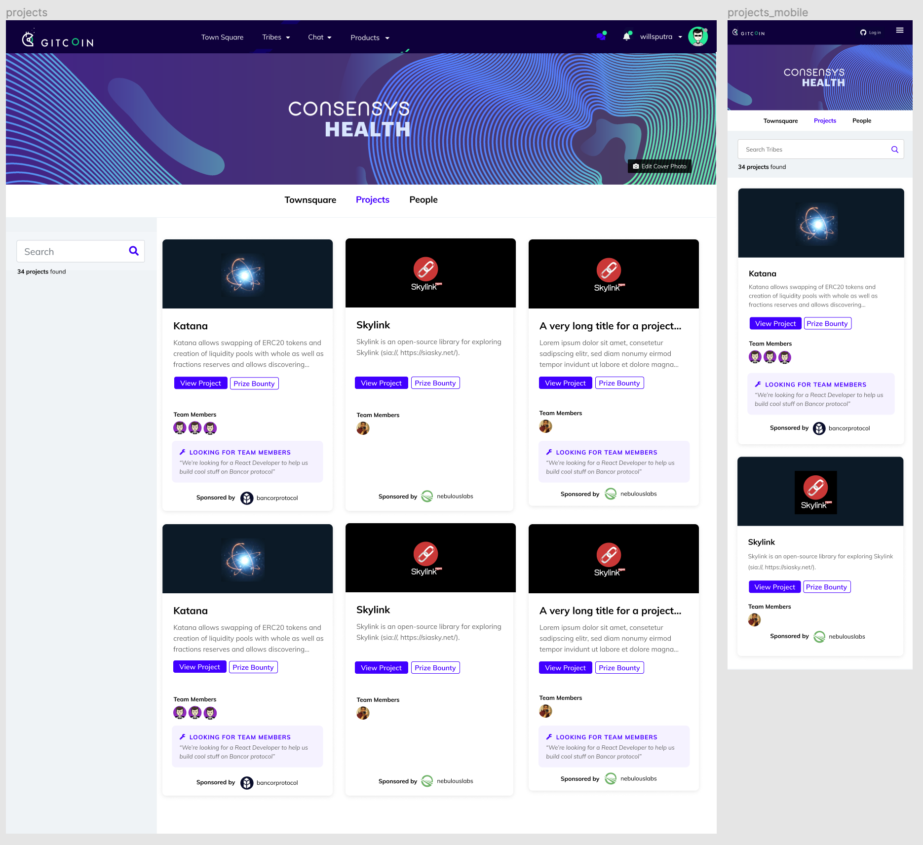 Organization Townsquare Tabs · Issue #6374 · gitcoinco/web · GitHub