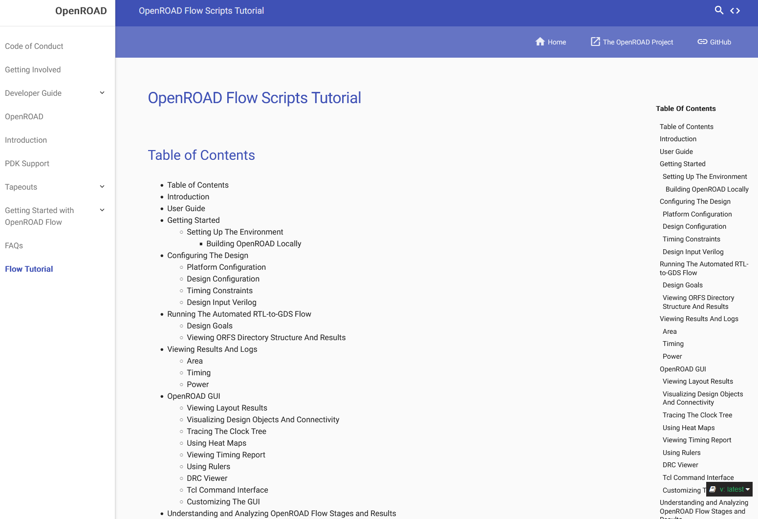 Documentation Flowtutorial Table Of Contents Is Not Clickable · Issue 2618 · The Openroad 8152
