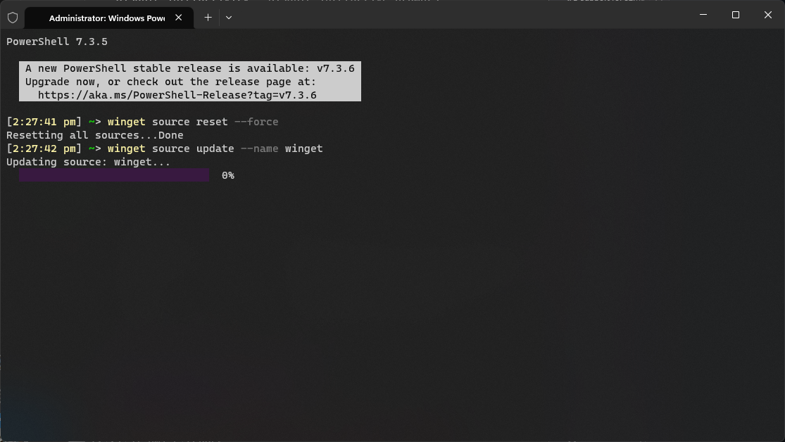 Winget Does Nothing Progress Bar Stays At 0 · Issue 3459 · Microsoftwinget Cli · Github 