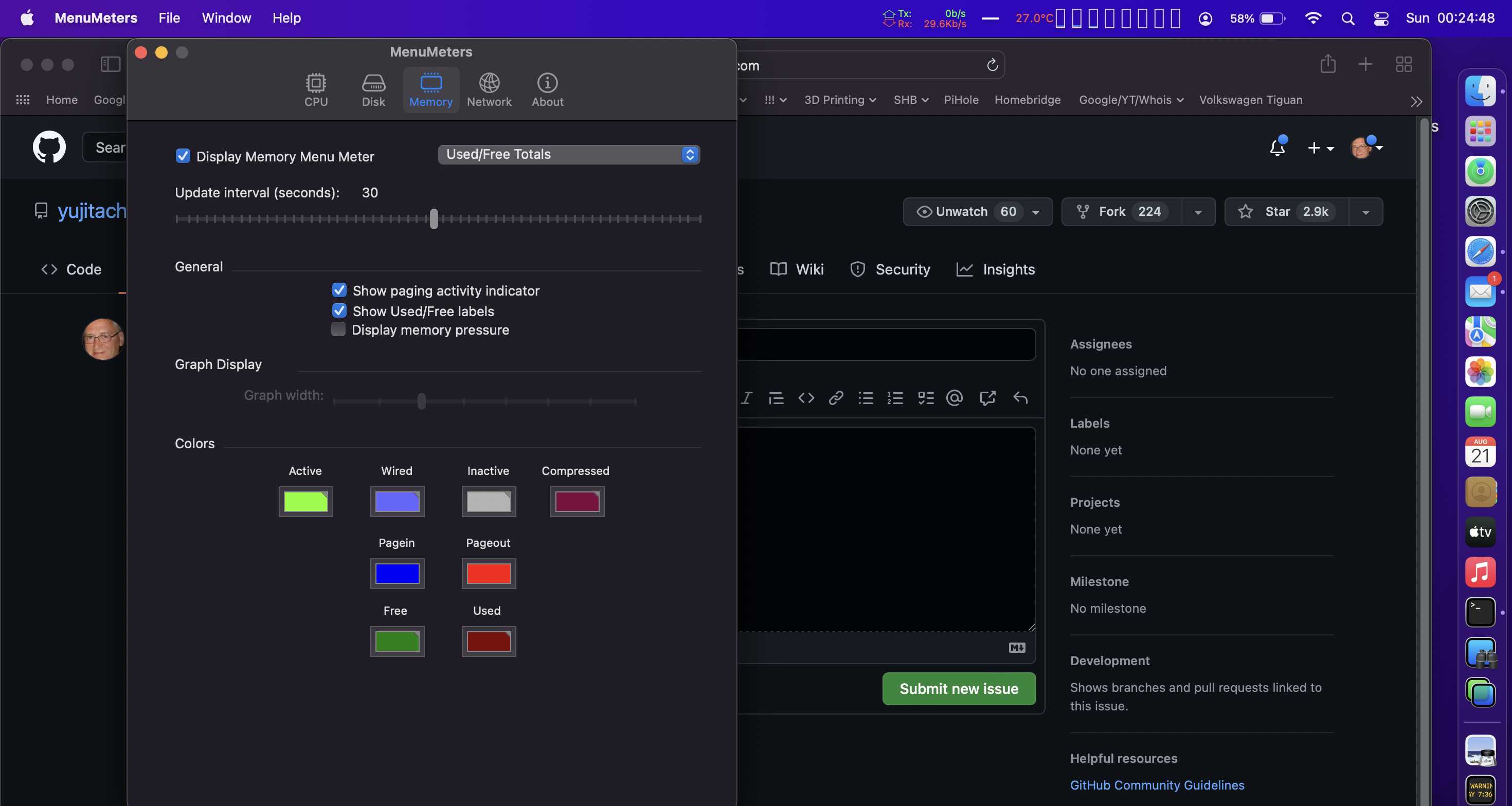 Memory Menu Meter not showing on MacBook Air M2 · Issue #295 · yujitach/MenuMeters · GitHub
