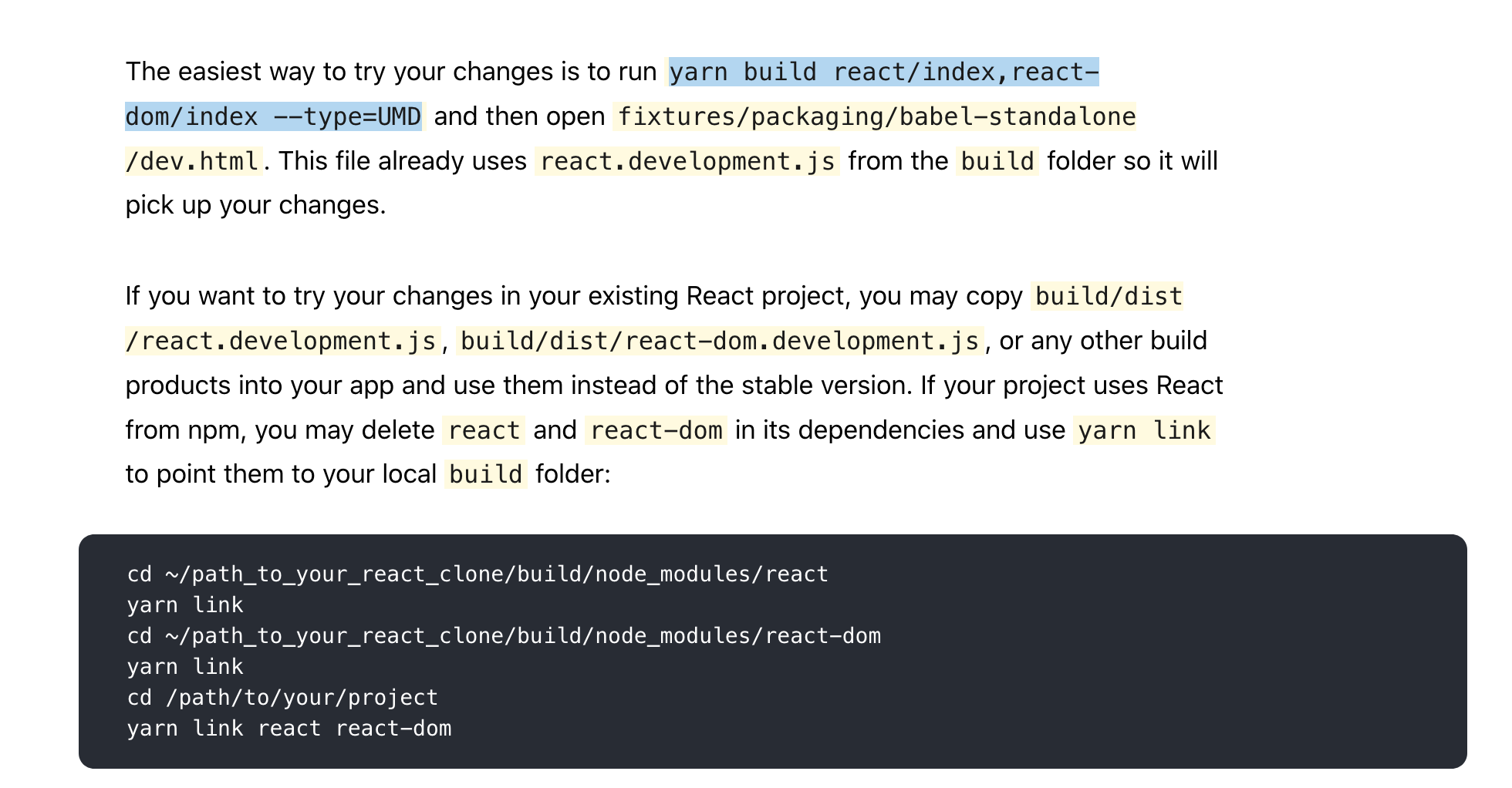 Link Test Build Then Cant Resolve Cjsreact Domdevelopmentjs · Issue 18225 · Facebook