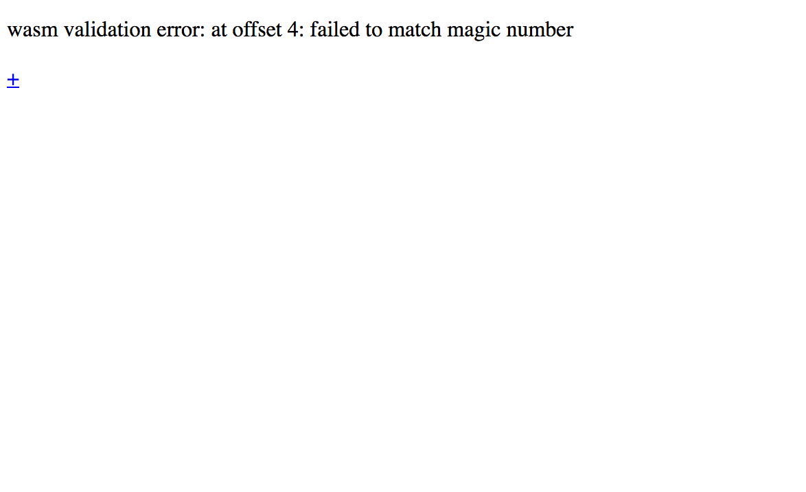 `with-webassembly` fails with `wasm validation error: at offset 4: failed to match magic number ...