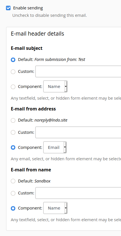 Webform-Specific E-Mail 'from' settings not overriding site defaults to ...