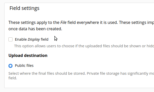 "Files displayed by default" checkbox should be in disabled state until ...