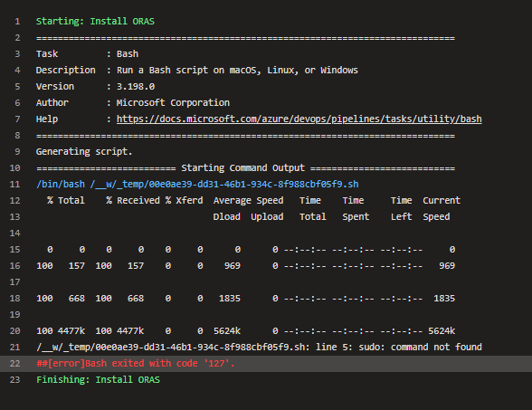 "sudo: command not found" in Azure pipeline · Issue #354 · oras-project/oras · GitHub