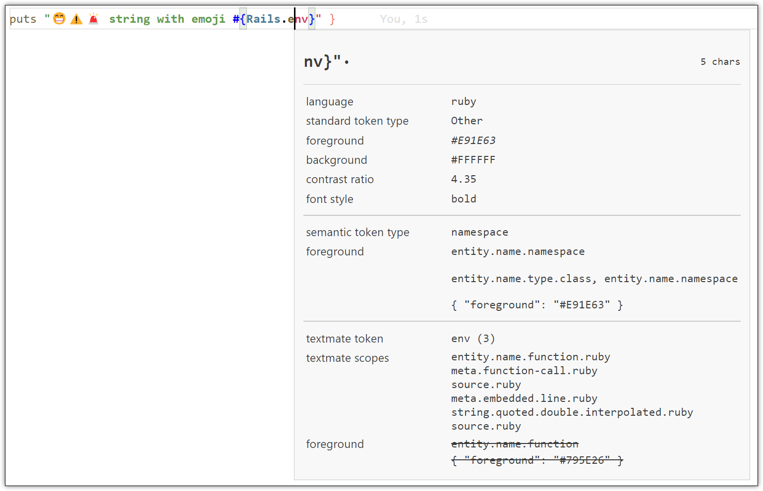String with emoji in it throws off semantic highlighting · Issue #1162 · Shopify/ruby-lsp · GitHub