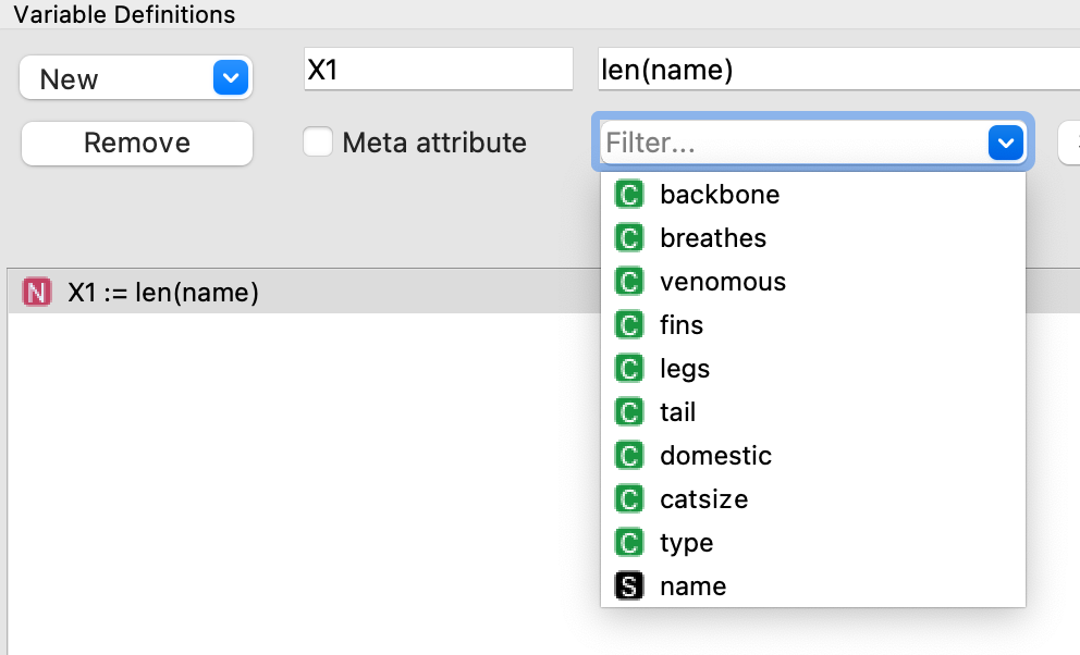 Feature Constructor: change Select Feature dropdown to Select Variable or Select Column and ...