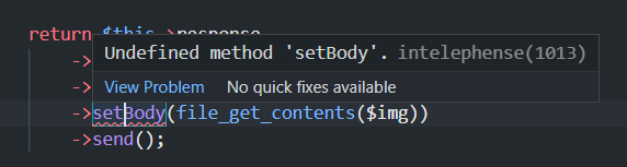 Bug: VS Code Undefined method 'setBody'. · Issue #5351 · codeigniter4/CodeIgniter4 · GitHub