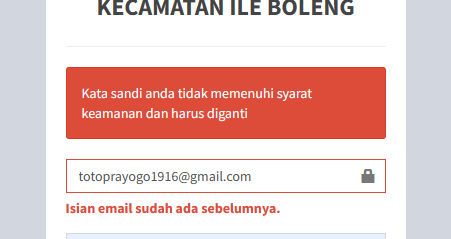 yang tidak memenuhi syarat hanya password, tapi email juga wajib ganti? · Issue #837 · OpenSID ...